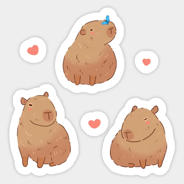 Capybaras drawings sticker pack - Capybara - Sticker | TeePublic